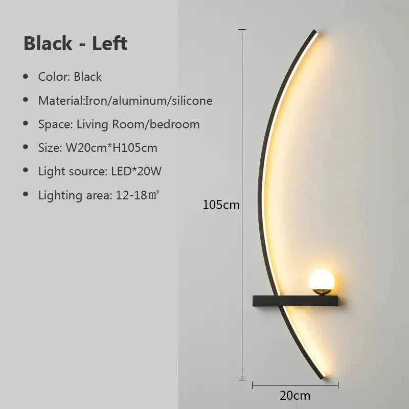 Modern LED Wall Lamp – Minimalist Art Design for Bedroom, Living Room ...